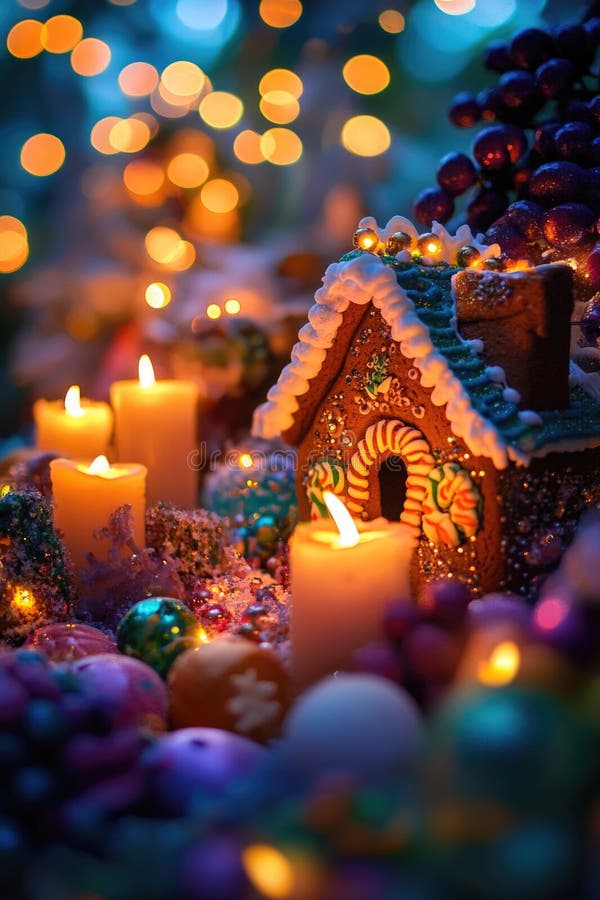 A Festive Holiday Table Setup with Various Christmas Decorations and ...