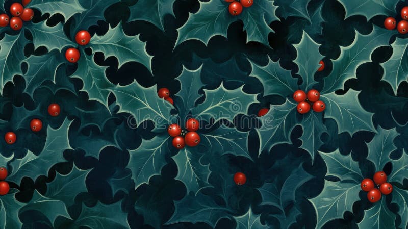 Festive Holly Berries Pattern - Elegant Christmas Background Wallpaper ...