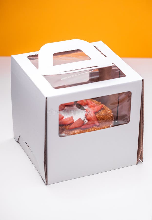 Homemade Cake Cardboard Packaging Stock Image - Image of brownie ...