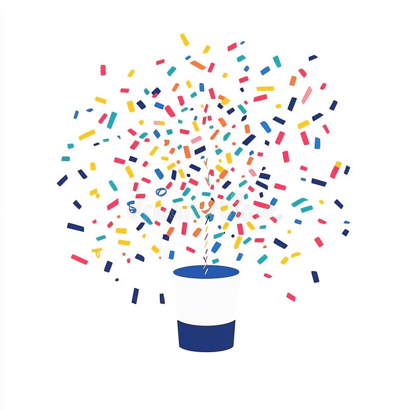 Festive Icon of Confetti and Streamers Exploding from a Party Popper ...