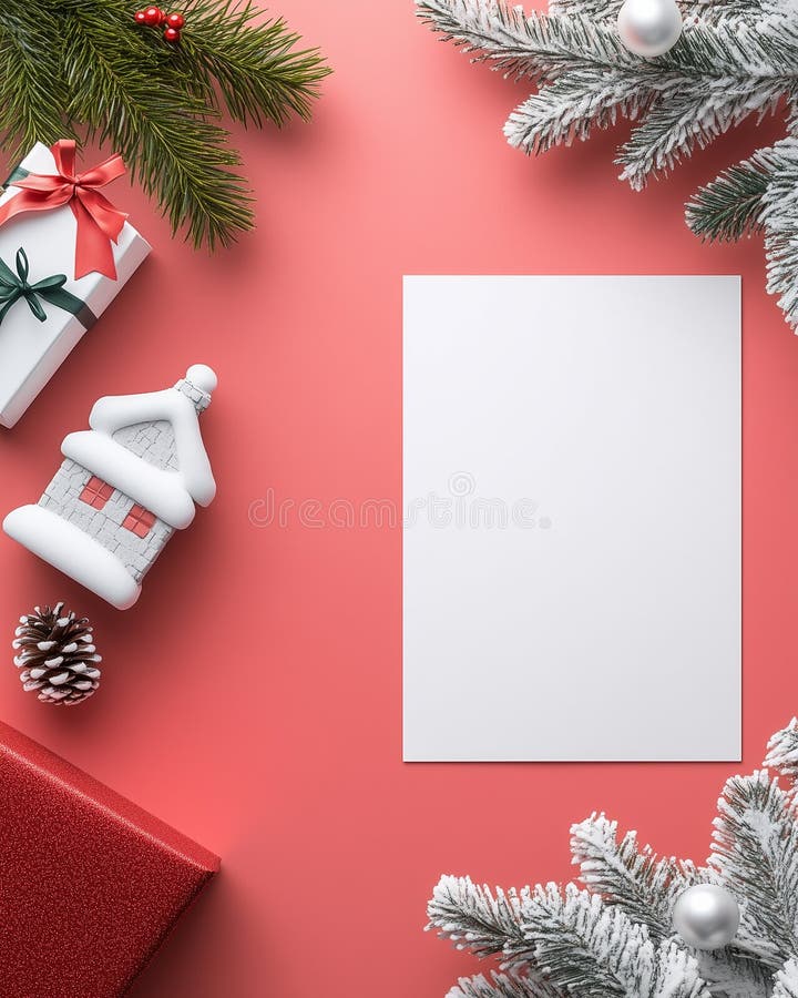 A Festive and Inviting Christmas Card with a Blank Card Ready for Your ...