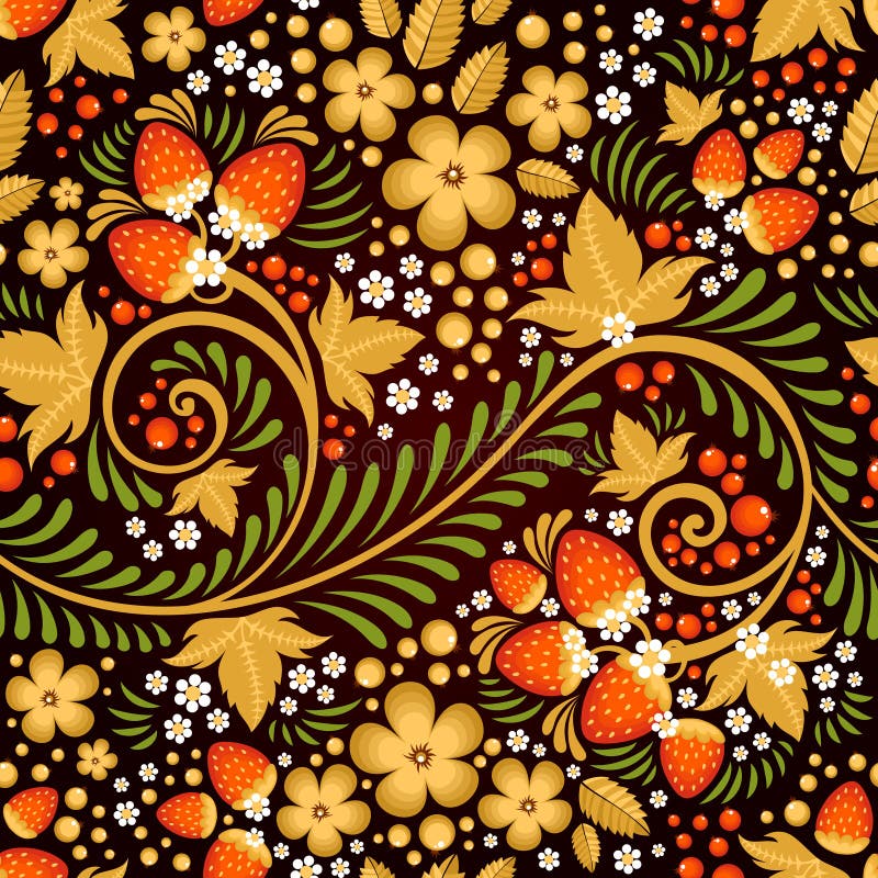 Khokhloma stock vector. Illustration of ornate, nature - 26546448