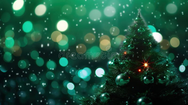 Festive Macro Christmas Tree Background AI Generated Stock Illustration ...