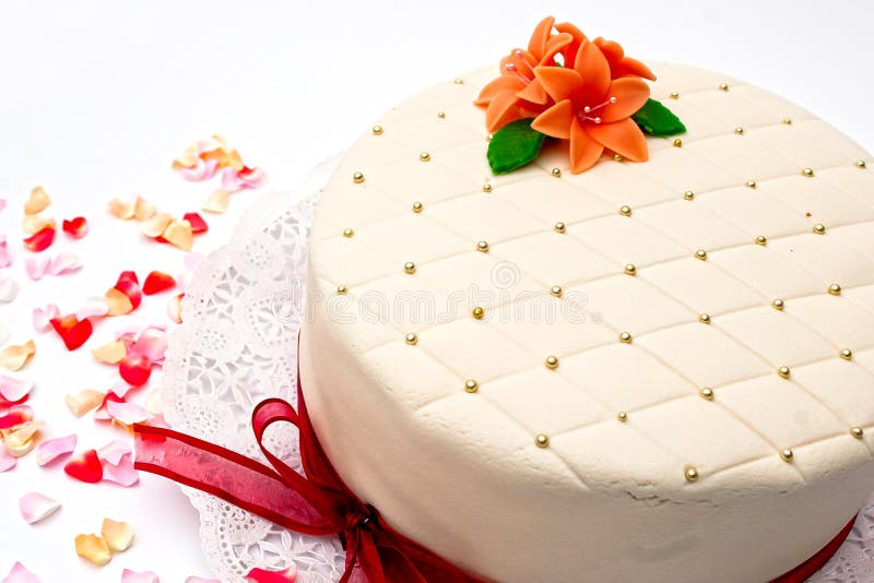Festive marzipan cake stock image. Image of decorate - 20392877