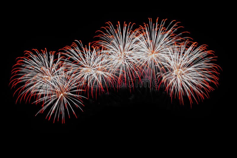 Festive Multicolored Fireworks on a Black Background Stock Image ...