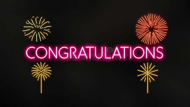Festive Neon Backlit Style of the Word Congratulations Ai Generated ...
