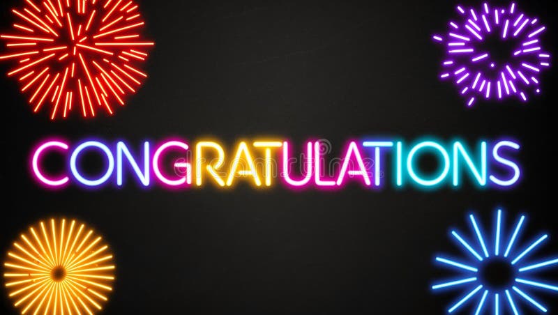 Festive Neon Backlit Style of the Word Congratulations Ai Generated ...