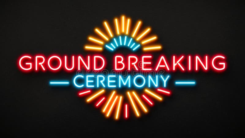 Festive Neon Backlit Style of the Word Ground Breaking Ai Generated ...