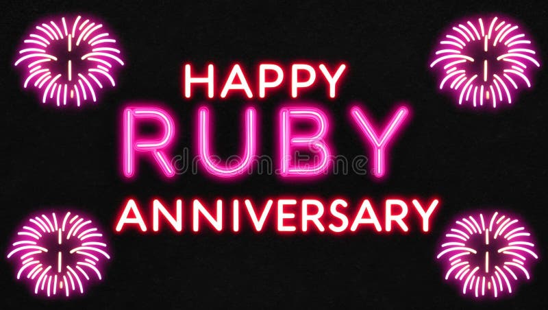 Festive Neon Backlit Style of the Word Happy Ruby Anni Ai Generated ...