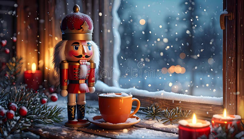 A Festive Nutcracker Soldier with a Blue Hat and Red Jacket, Ready To ...
