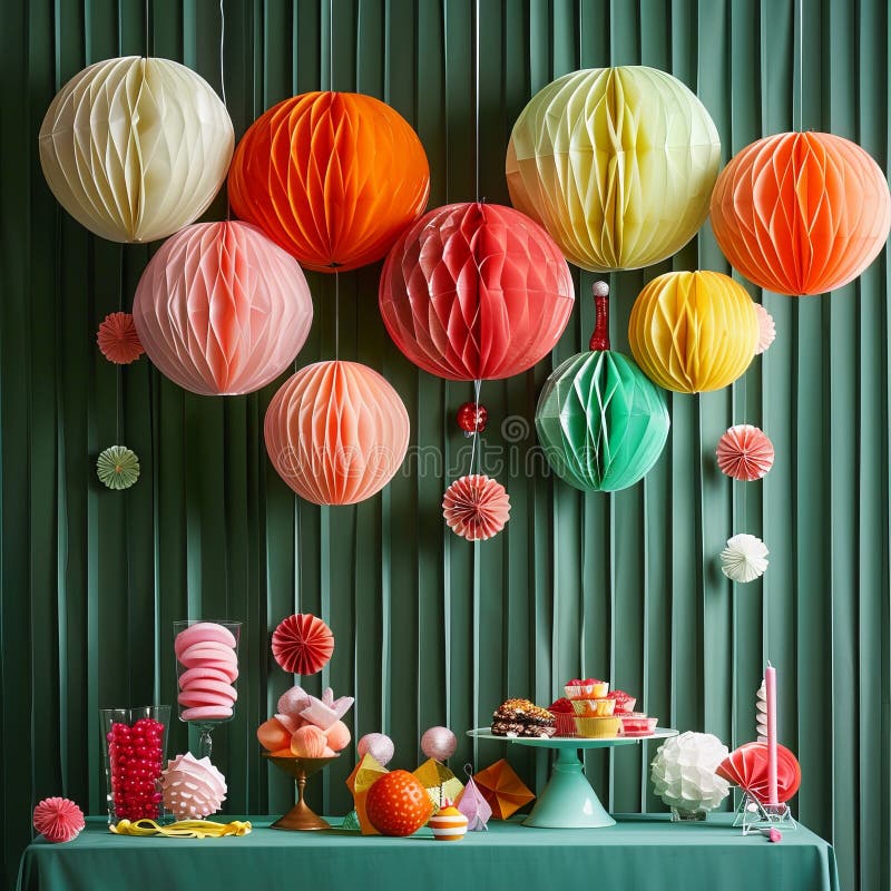 Festive Party Decorations Arranged in a Visually Appealing Composition ...