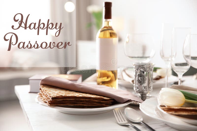 Festive Passover Table Setting at Home. Stock Image - Image of dinner ...