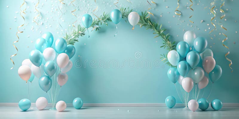 Festive Pastel Balloons and Confetti Create a Joyful Celebration Scene ...