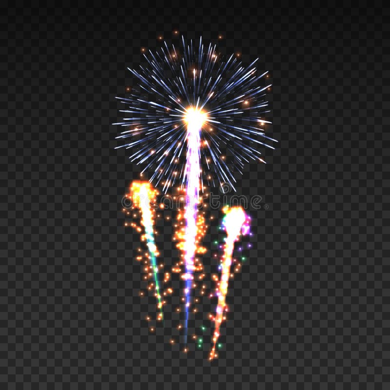 Festive Patterned Firework Bursting in Various Shapes Sparkling ...
