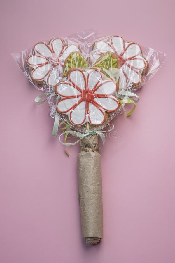 Festive Patterned Gingerbread in the Form of Flowers are Collected in ...