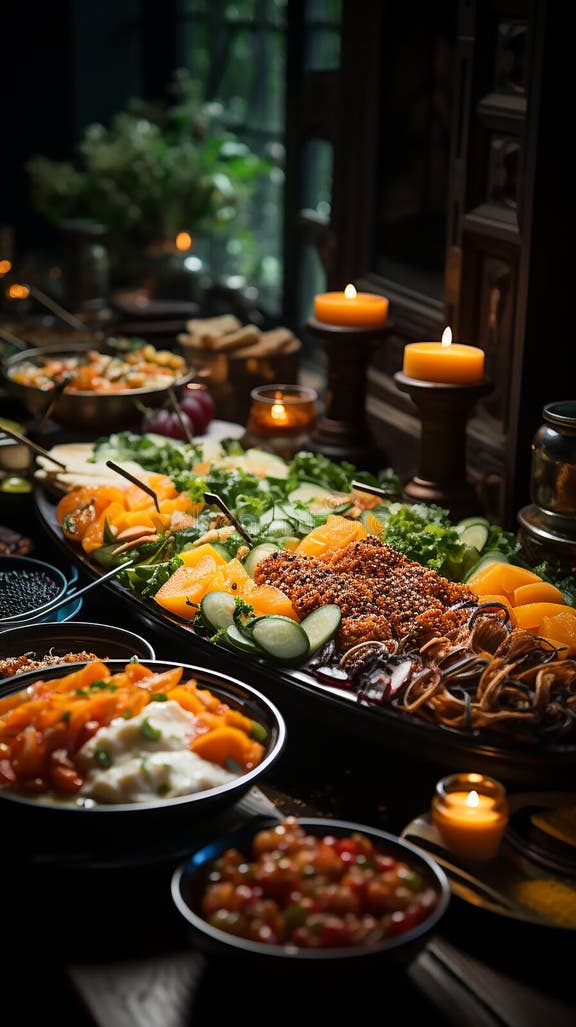 Ramadan iftar table stock illustration. Illustration of table - 299140085