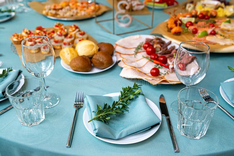 Festive Reception Table in a Restaurant. a Festive Wedding Reception ...