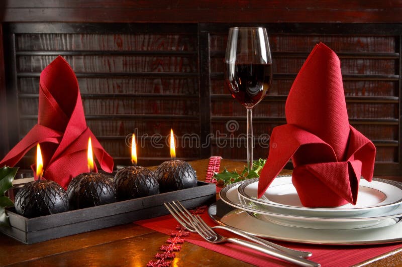 Festive red stock photo. Image of restaurant, knife, shiny - 3646038