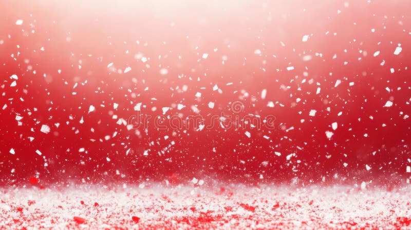 Festive Red Background with Falling Snow Effect Stock Illustration ...