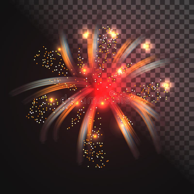 Festive Red Firework Vector with Glowing Sparkles. Stock Vector ...