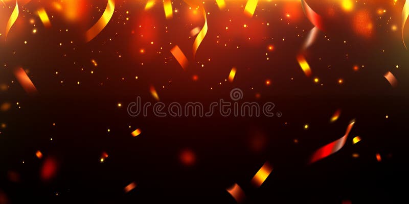 Festive Red Gold Confetti Celebration Background Stock Illustration ...