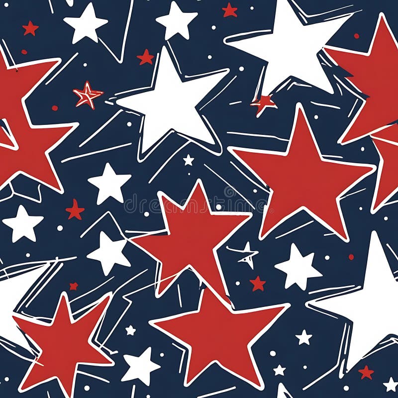 Festive Red White Blue Star Pattern for Patriotic Celebrations Stock ...