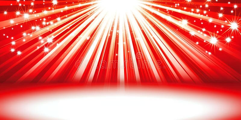 Festive Red and White Light Rays Background Sparkling Starburst Design ...