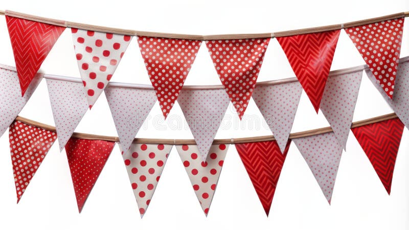 Festive Red and White Triangular Bunting a Celebration of Joyful ...