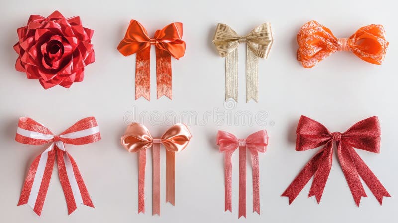 Festive Ribbon and Bows for Gift Wrapping Stock Illustration ...