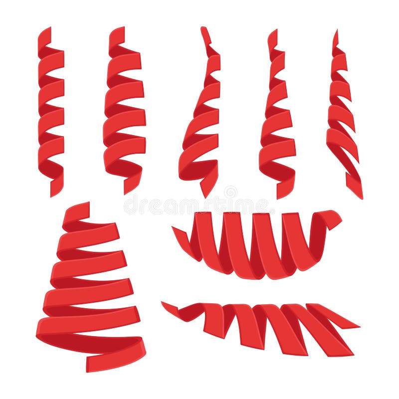 Spiral red ribbon stock vector. Illustration of drawing - 106163299