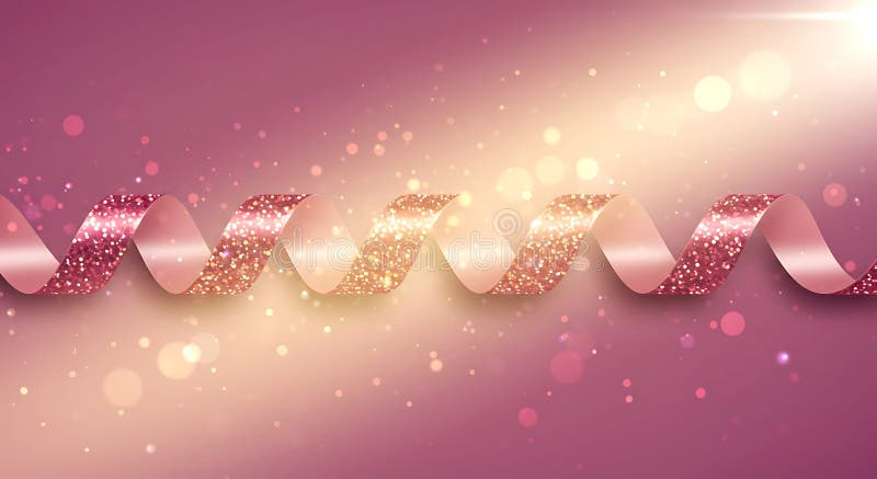 Festive Ribbon with a Glittery Sheen on a Delicate Pink Backdrop ...