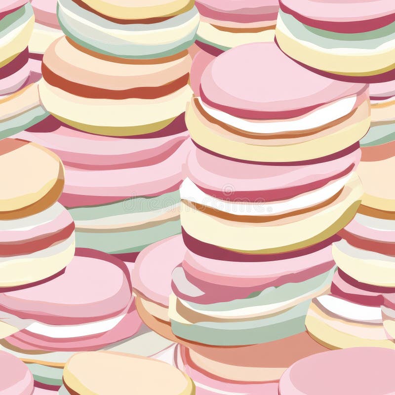 A Festive Rice Cake (tteok) Pattern with Pastel-colored Layered Rice ...