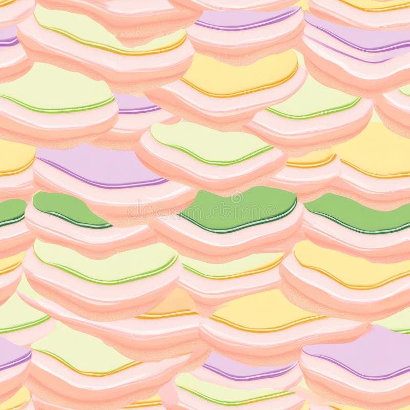 Festive Rice Cake Tteok Pattern Pastel Colored Layered Cakes Stock ...