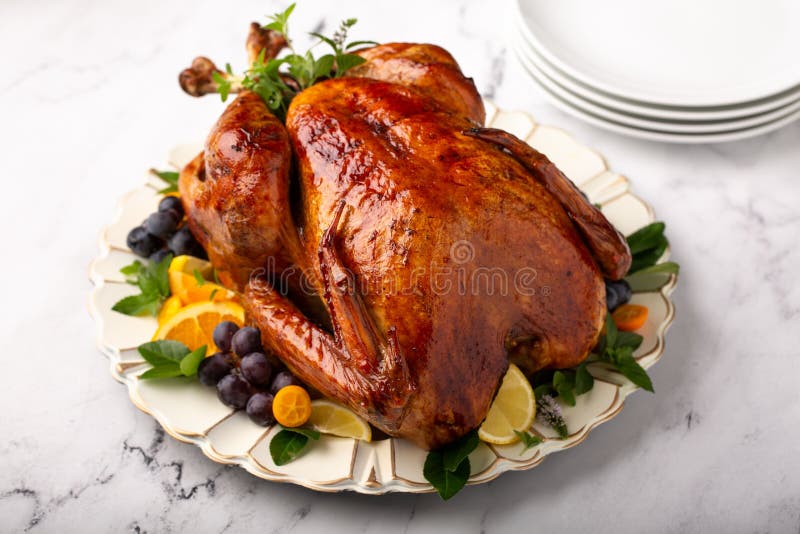 Festive Celebration Roasted Turkey for Thanksgiving Stock Image - Image ...