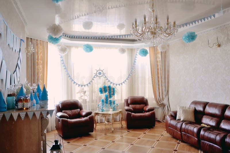 Festive room stock image. Image of chair, chandelier - 37515377