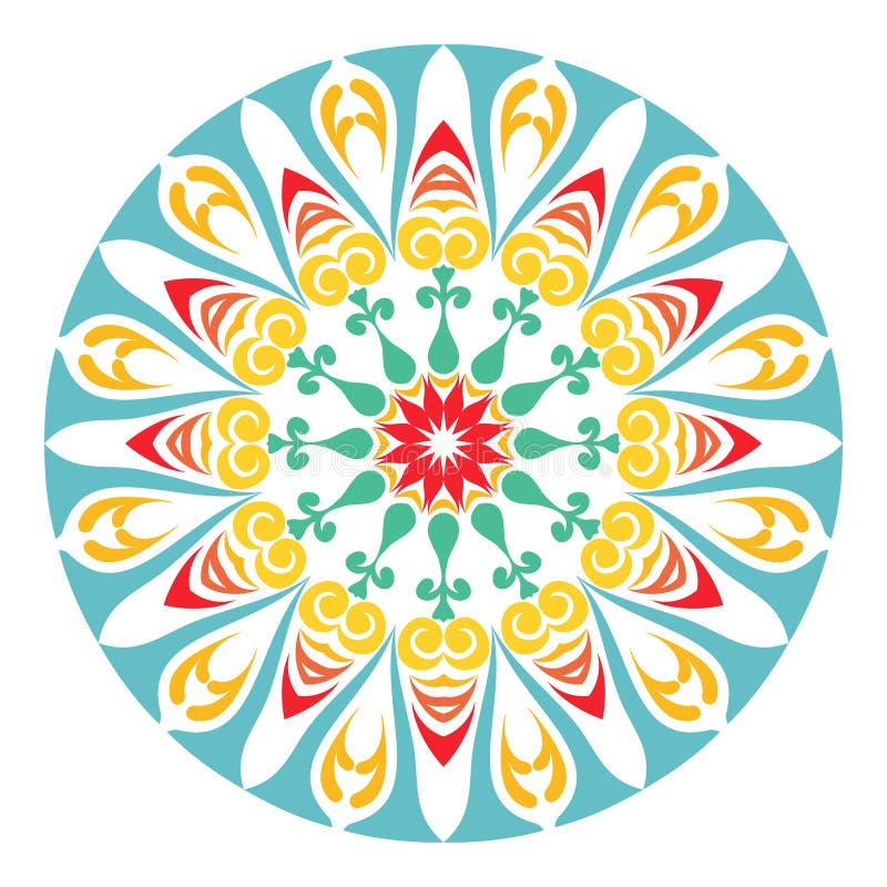 Festive Round Ethnic Pattern. Stock Vector - Illustration of diwali ...
