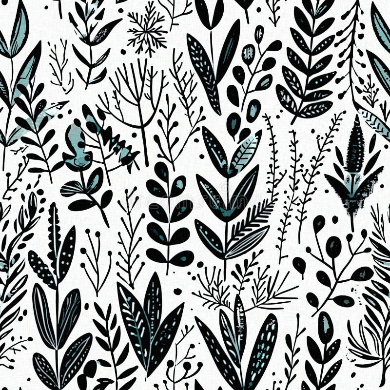 Elegant Winter Christmas Greenery Seamless Pattern with Snow Template ...