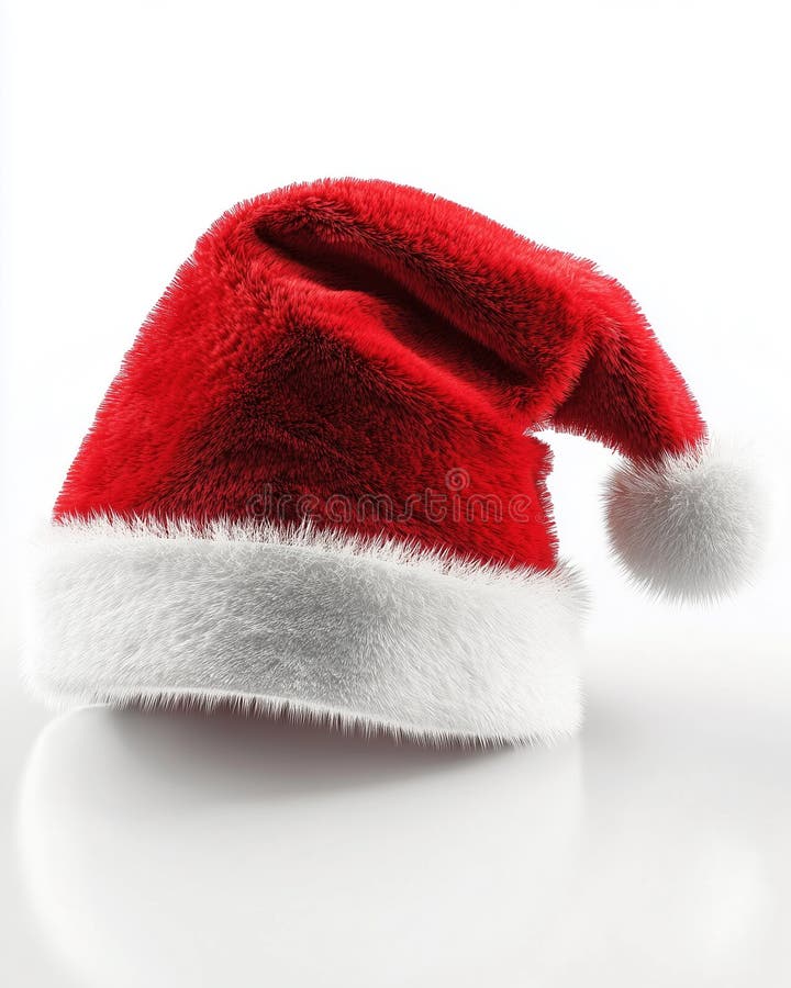 This Festive Santa Hat. Its Bright Colors and Fluffy Texture Stock ...