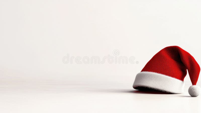 Festive Santa Hat Resting on Clean Surface, Ready for Holidays Stock ...
