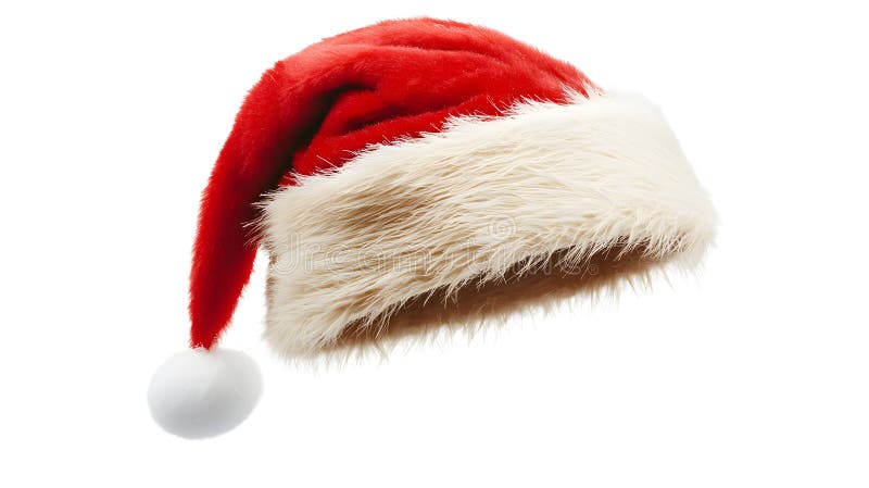 Festive Santa Hat with White Fur Trim Stock Image - Image of gift ...