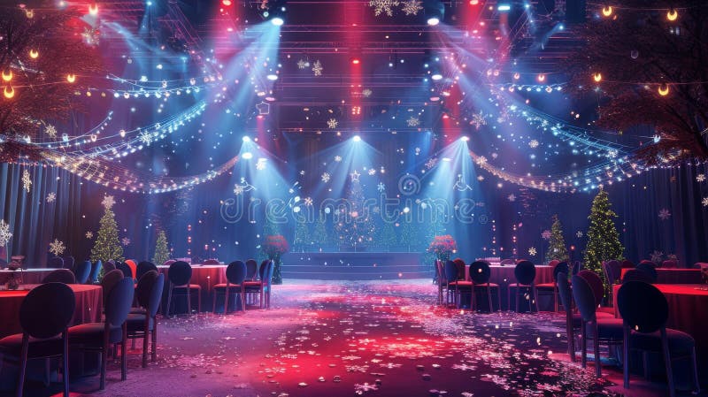 Festive Scene with Branding or Sponsorship Space Stock Illustration ...