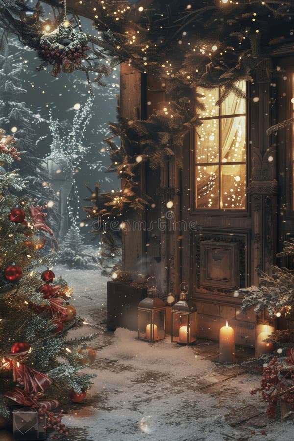 Festive Scene Featuring a Clear Area for Adding Personalized Text or Graphics. Stock ...