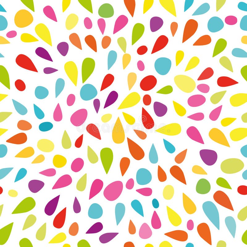 Festive Seamless Pattern with Colorful Paint Splashes Stock ...