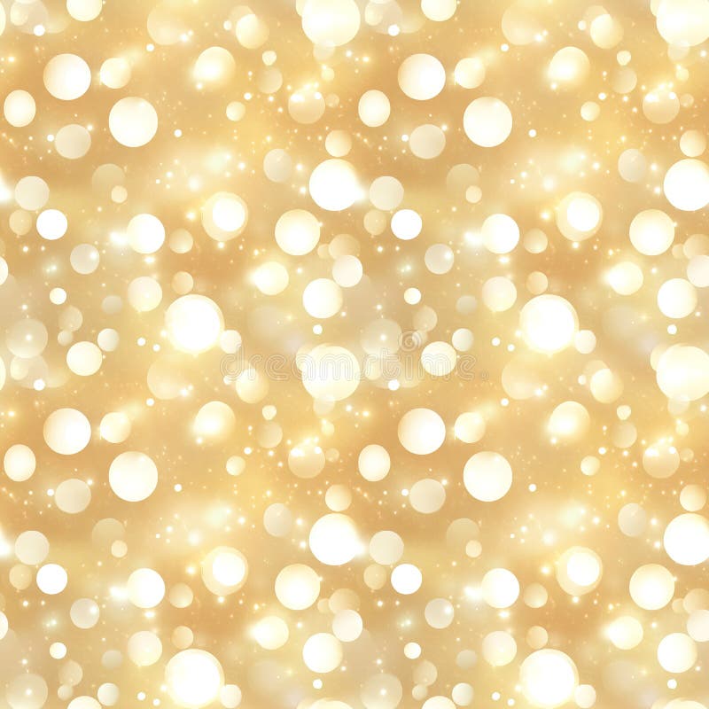 Festive Seamless Pattern Defocused Glowing Golden Bokeh Particles ...