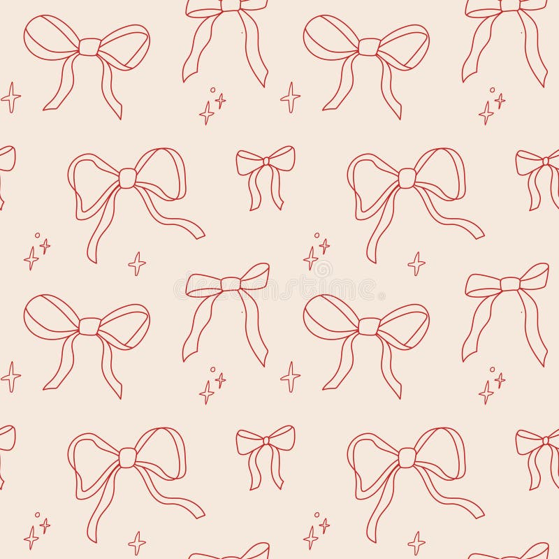 Festive Seamless Pattern Featuring Red Bows Stock Illustration ...