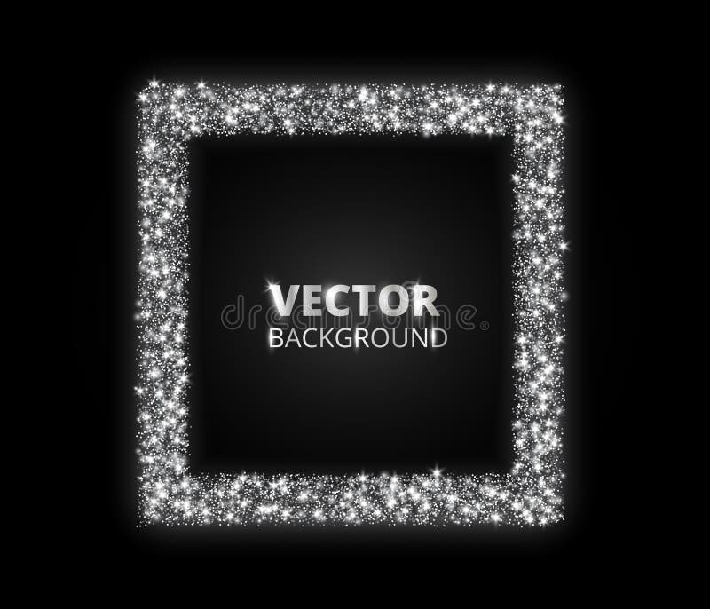 Festive Silver Sparkle Background. Glitter Border, Circle Frame. Vector ...