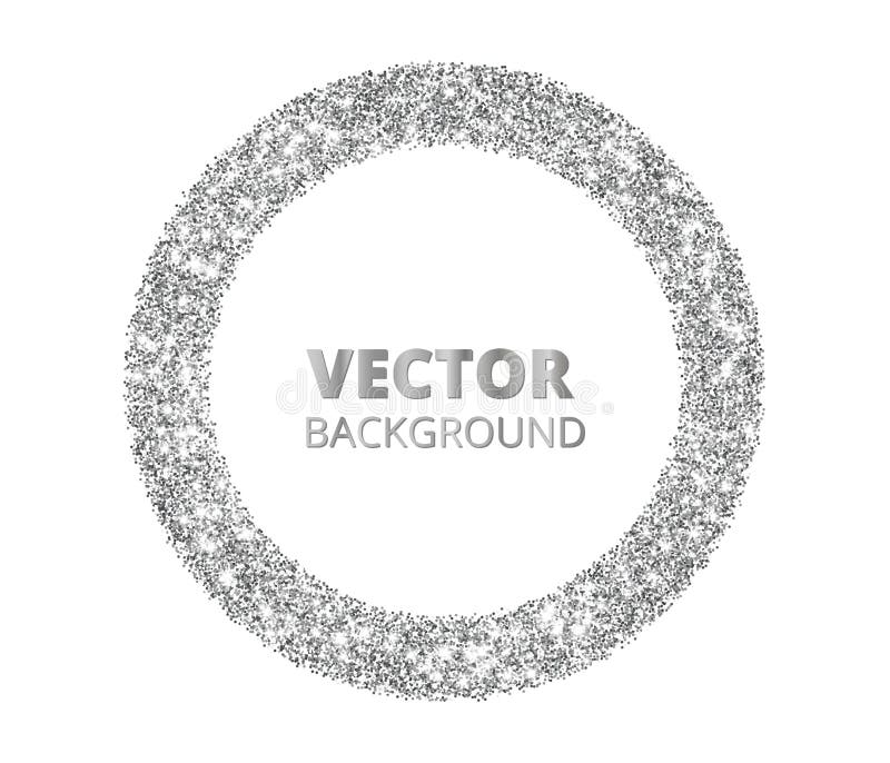 Festive Silver Sparkle Background, Glitter Circle. Vector Dust ...