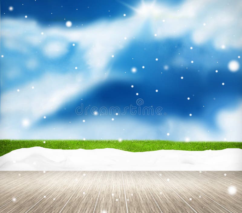 Festive Snow Winter Scenery Background Stock Illustration ...