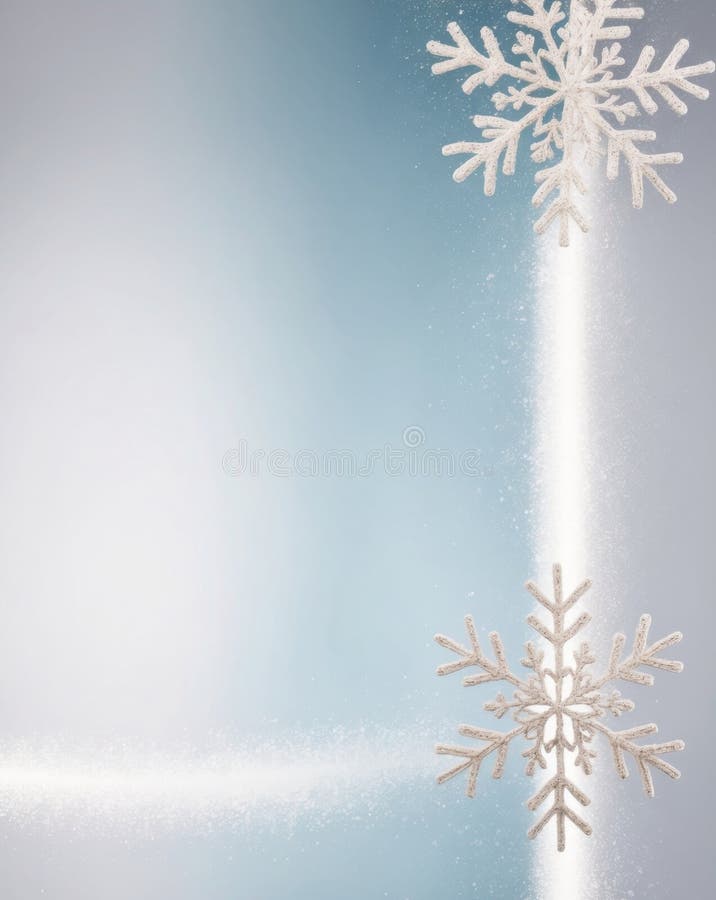 Festive Snowflake Elegance Border on Gradient Background. Stock Image ...