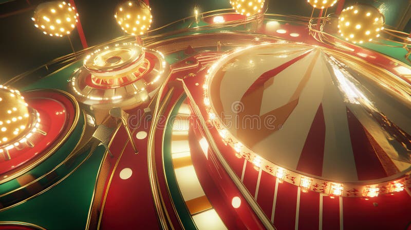 Festive Spinning Wheel Game Show Stage, Lights Stock Image - Image of ...